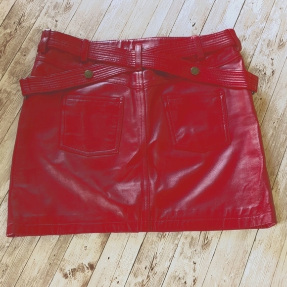 Thalia Sodi | Skirts | Vintage Leather Rocker Crossover Belt Mini Skirt ...
